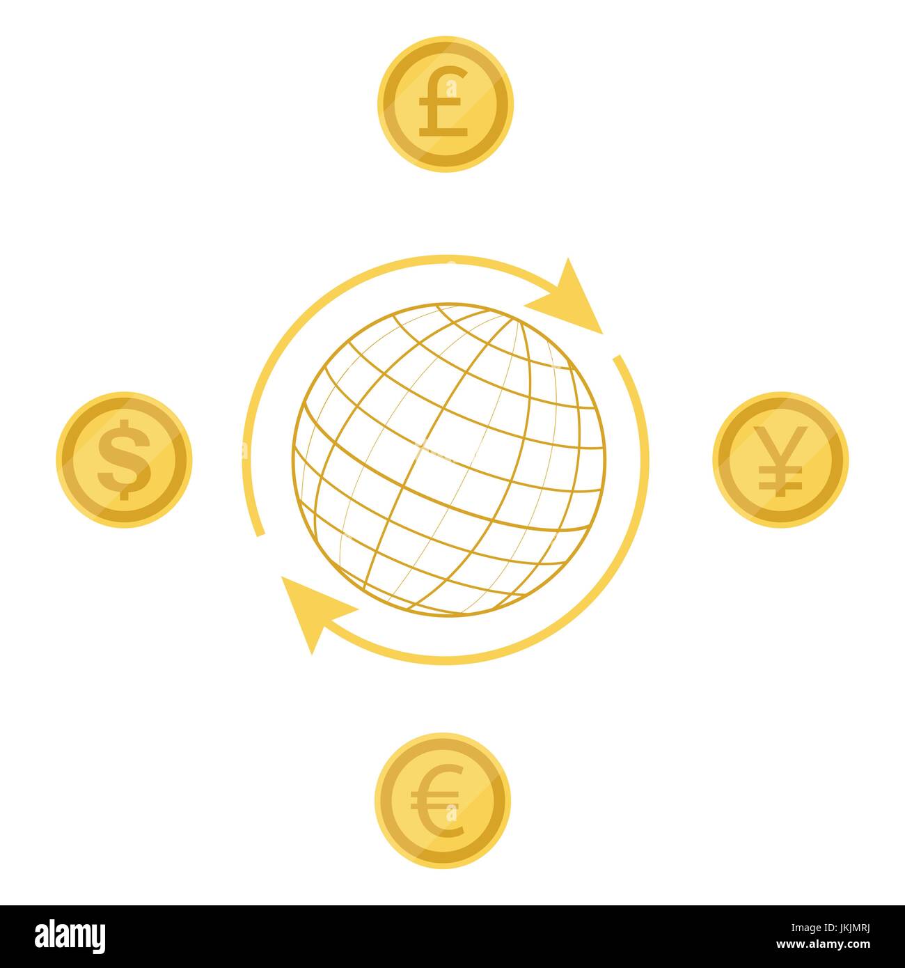 Vector illustration international currency exchange concept dollar ...