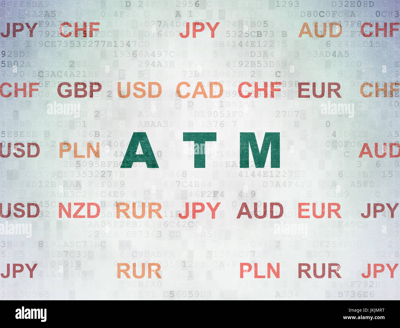 Money concept: ATM on Digital Data Paper background Stock Photo - Alamy