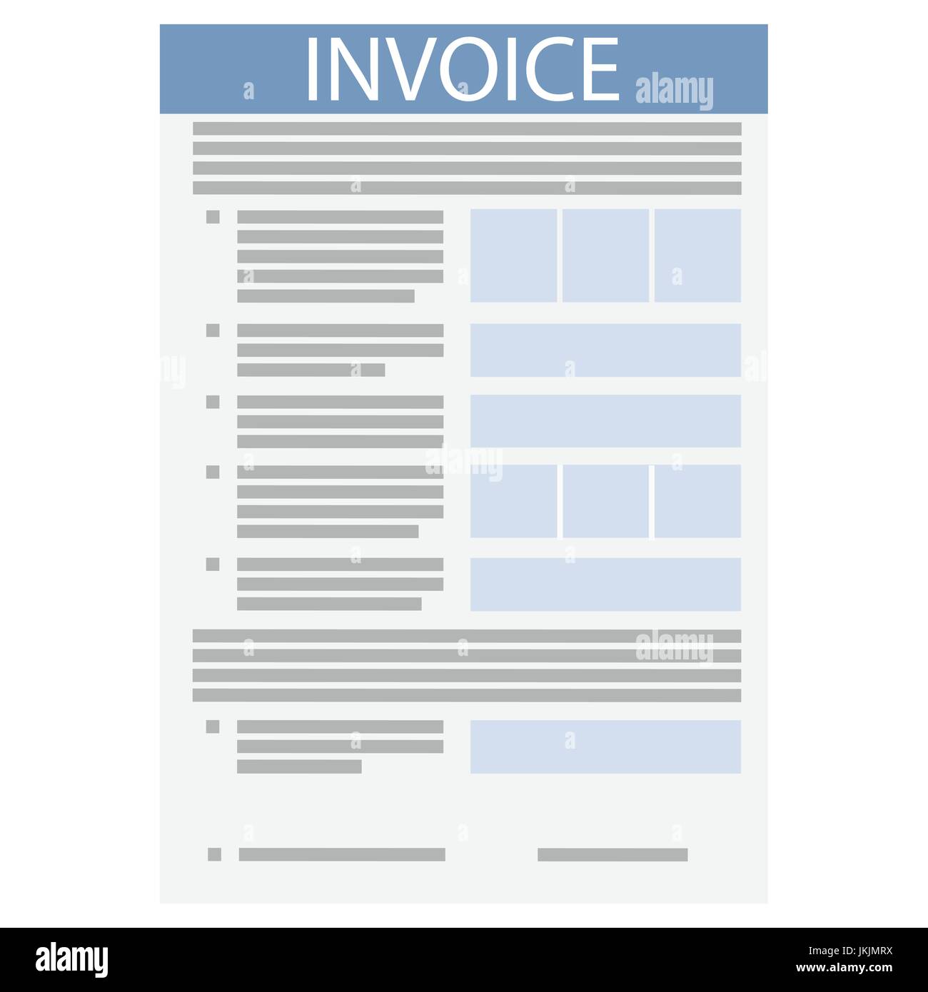 Vector illustration invoice icon in flat line style isolated on white ...
