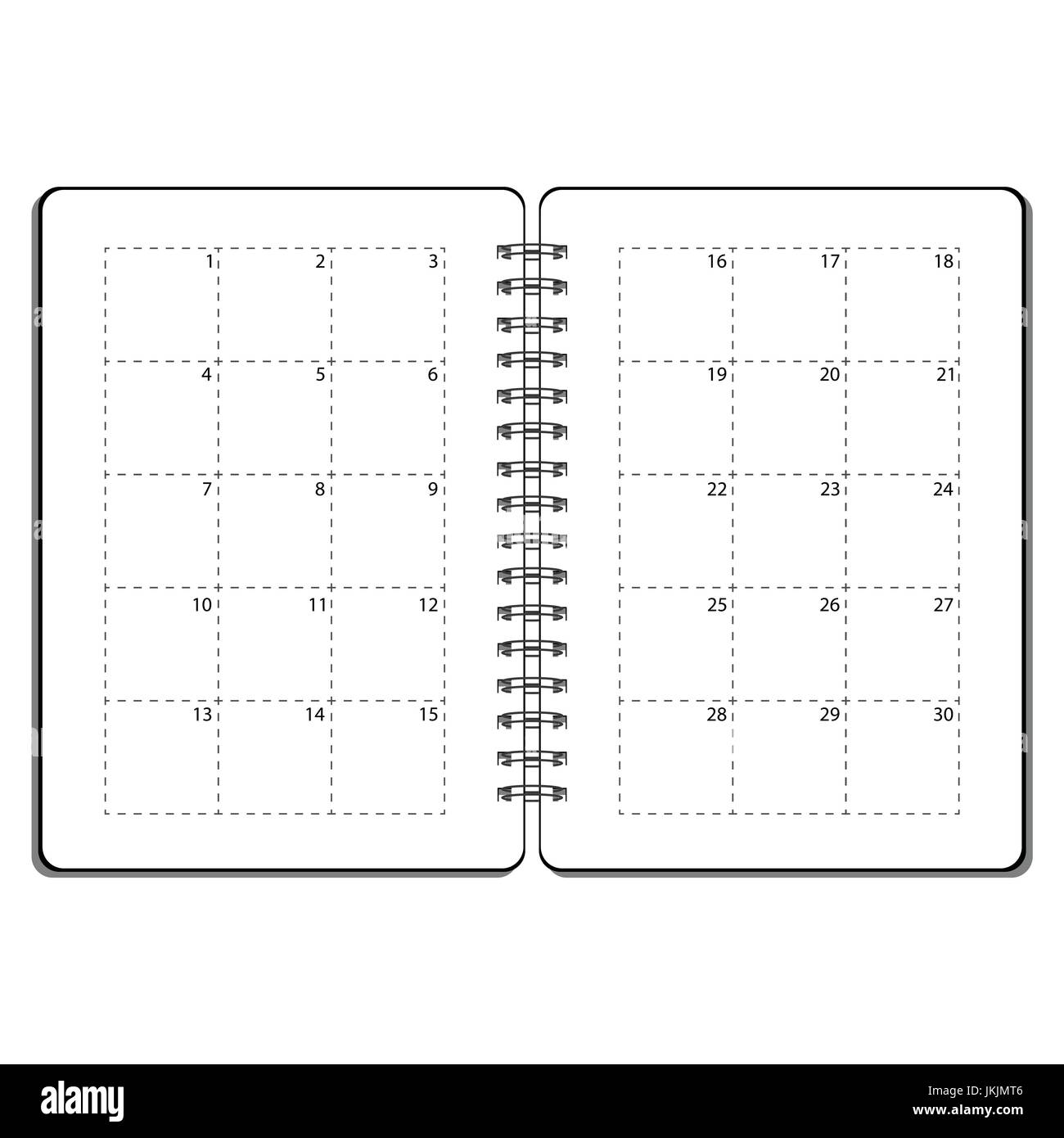Vector illustration open diary, planner or notebook in flat style ...