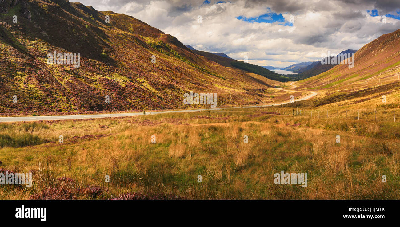 Stunning view towards Loch Maree and Kinlochewe, shot from parking area ...