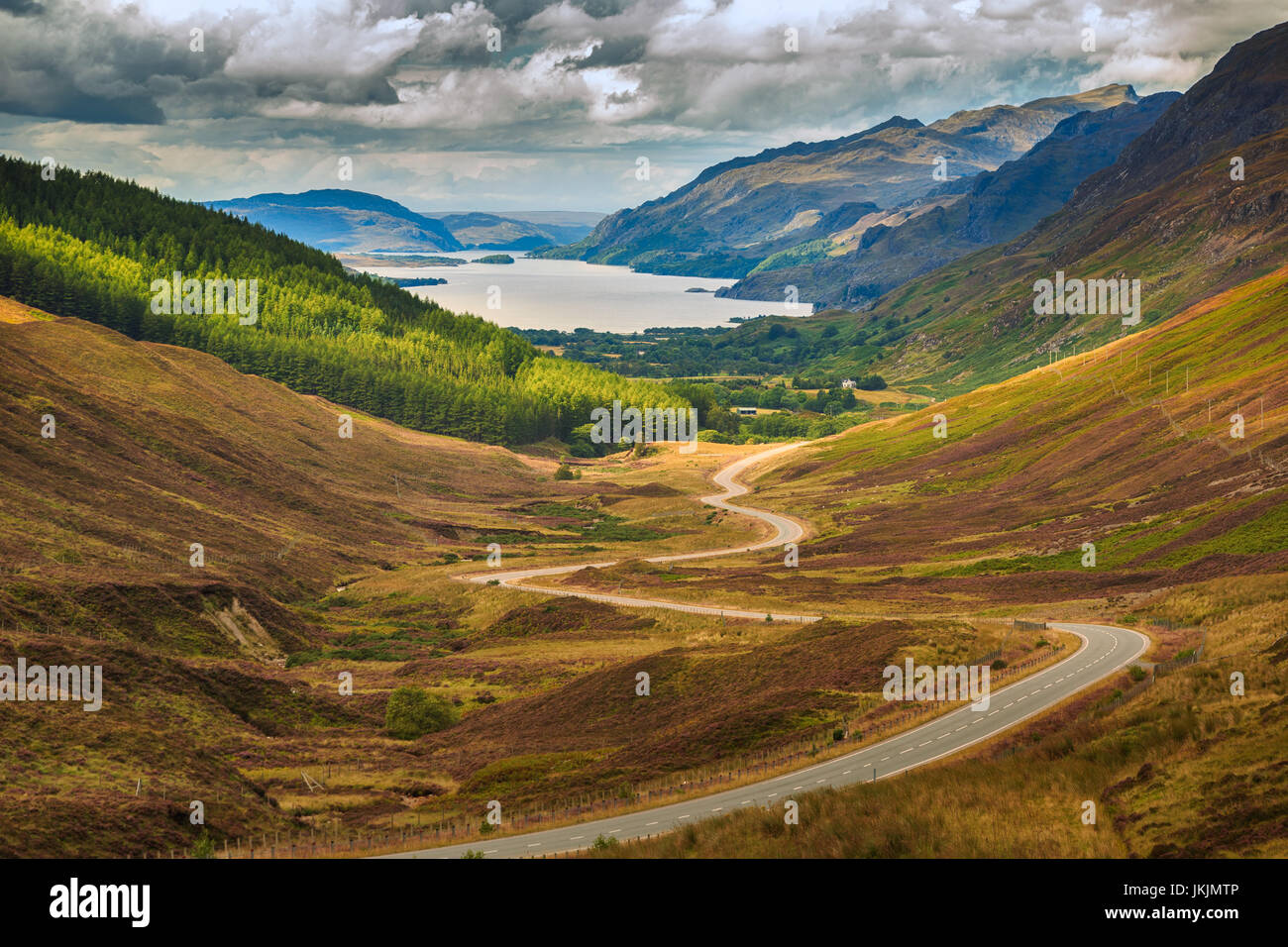 Stunning view towards Loch Maree and Kinlochewe, shot from parking area ...