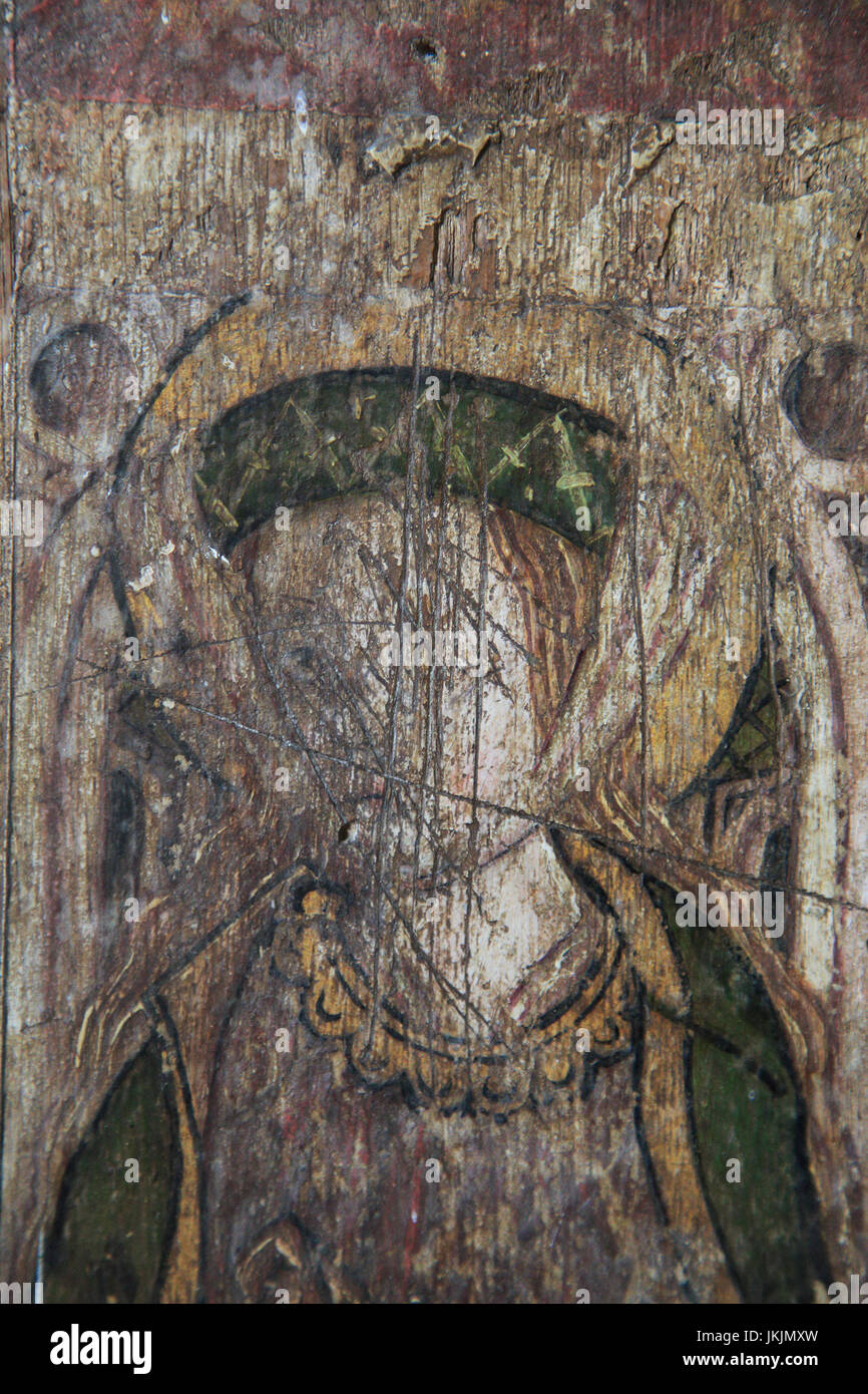 Saint Sitha medieval rood screen paintings, St Andrew church, Westhall ...