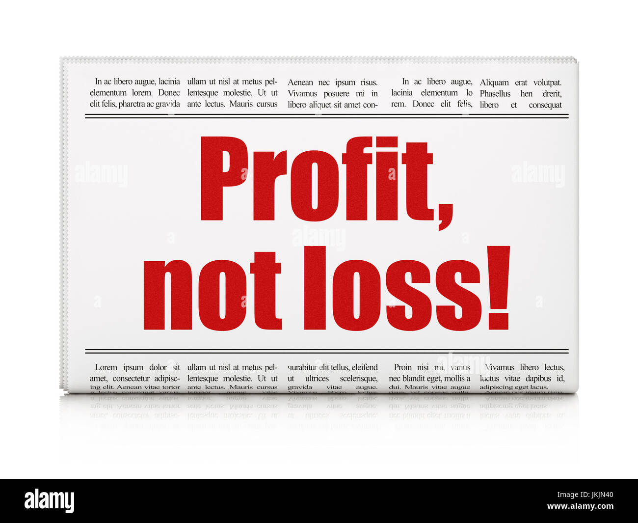Finance concept: newspaper headline Profit, Not Loss! Stock Photo - Alamy