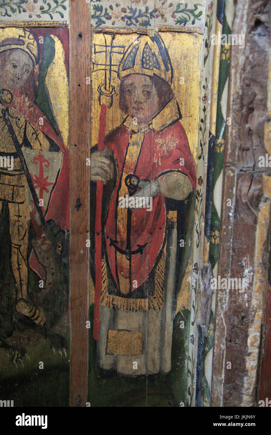 Saint Clement, medieval rood screen paintings, St Andrew church ...