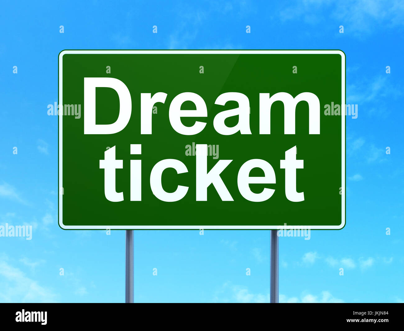 Finance concept: Dream Ticket on road sign background Stock Photo - Alamy