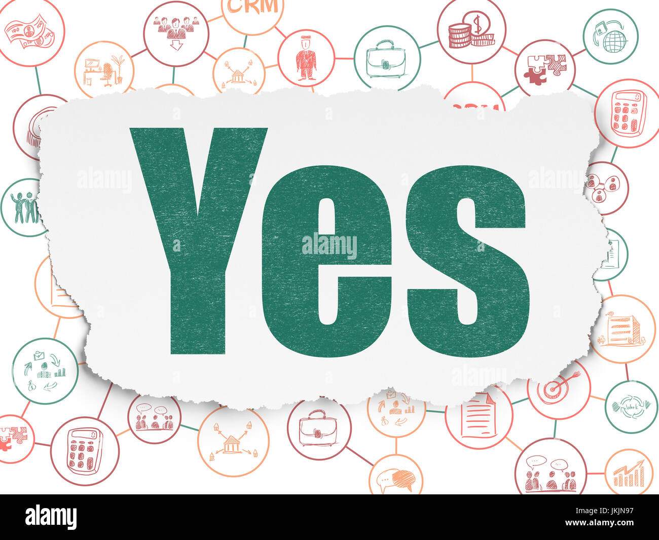 Business concept: Yes on Torn Paper background Stock Photo - Alamy