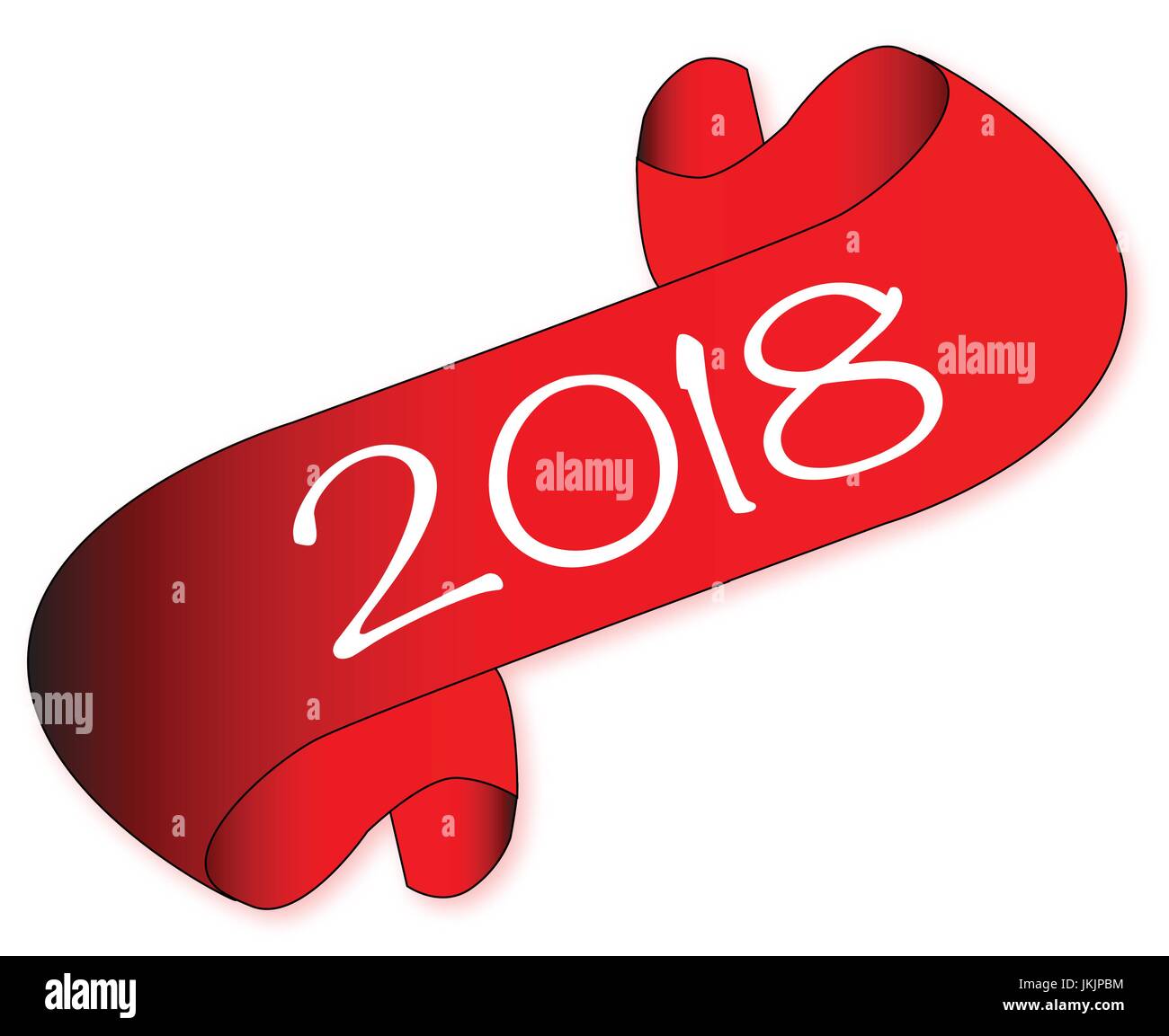 A parchment scroll with the date 2018 all over a white background Stock ...