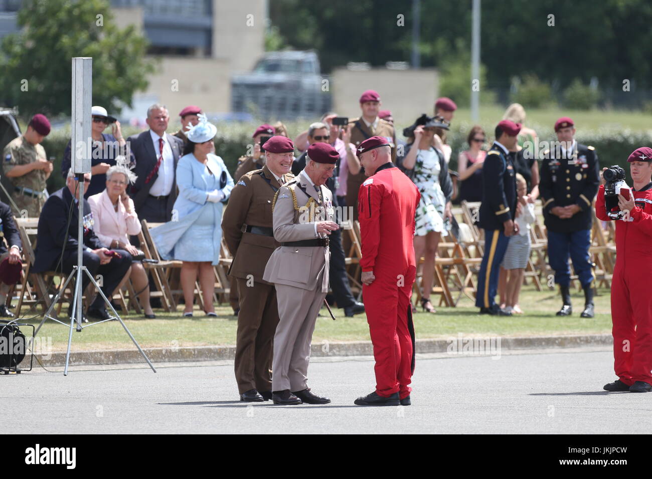 Charles, Prince of Wales visits the parachute regiment at Merville ...