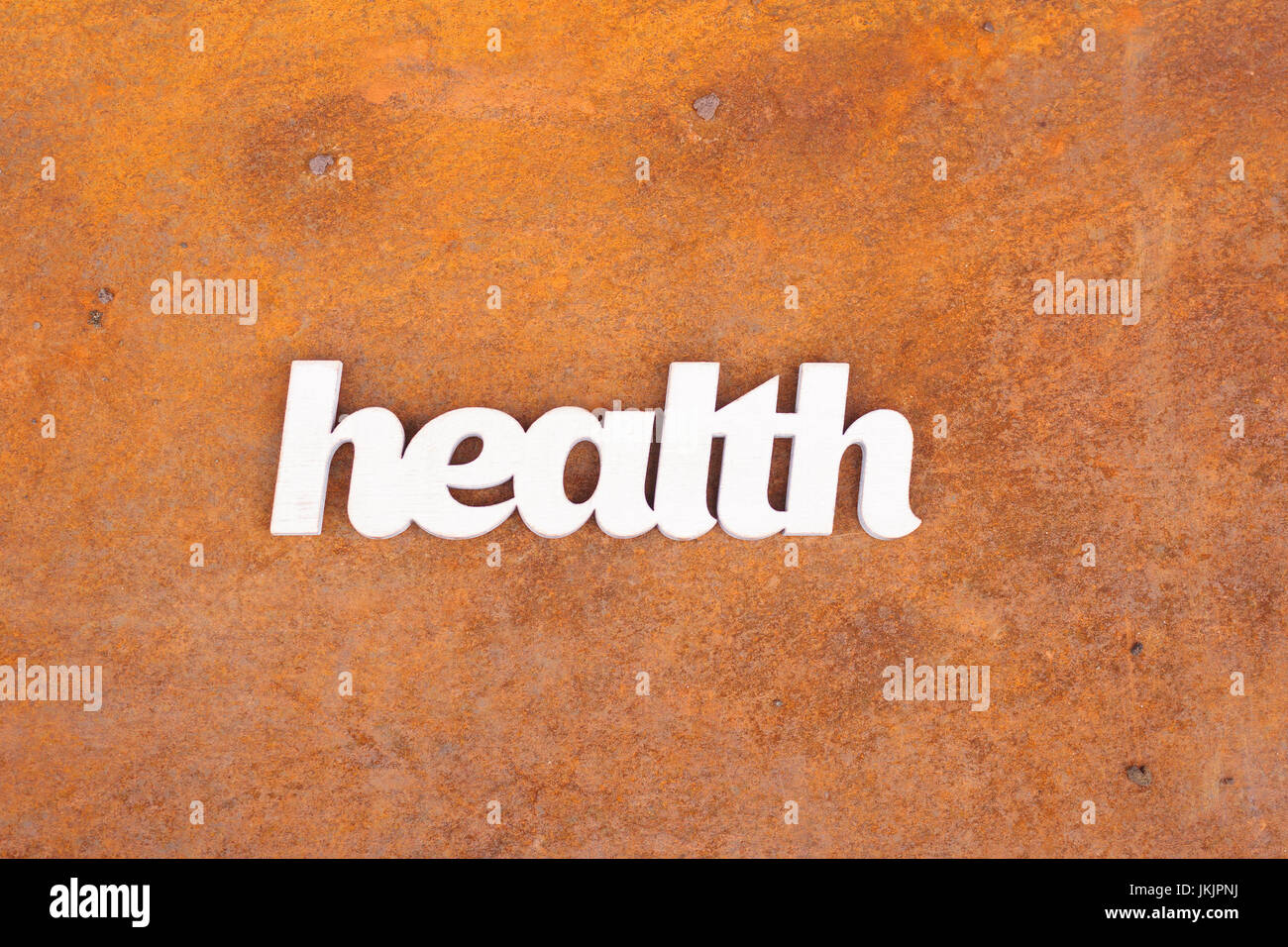 Wooden health sign on rusty texture Stock Photo - Alamy