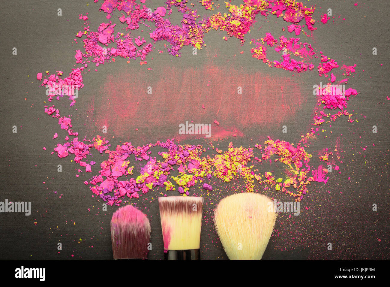 Colorful make-up frame template on black Stock Photo - Alamy