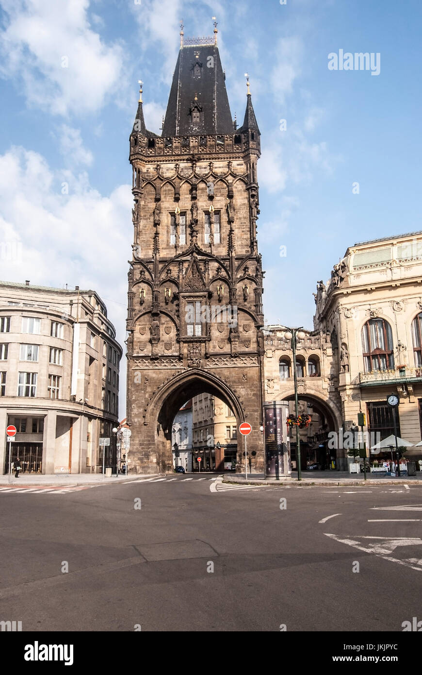 Prasna brana (Powder Tower) in Prague in Czech republic during nice ...