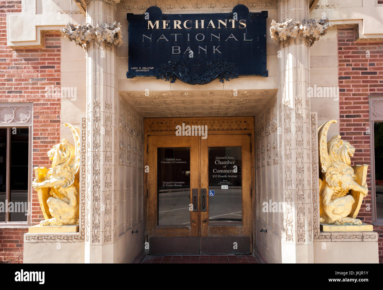 The front of the Louis Sullivan Jewel Box bank, Grinnell, Iowa, USA ...