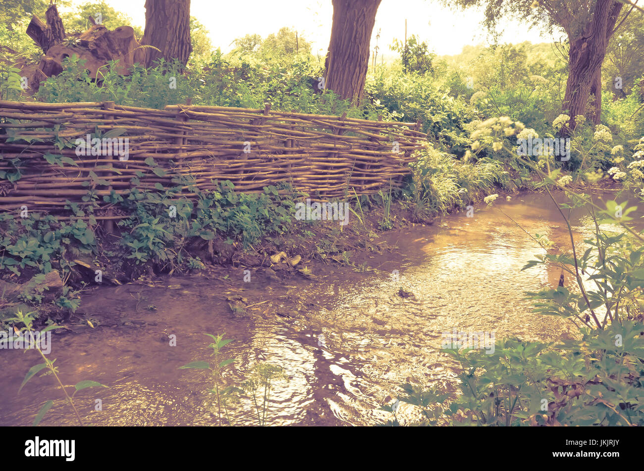 Small Clean River and Green Overgrown River Banks Stock Photo - Alamy