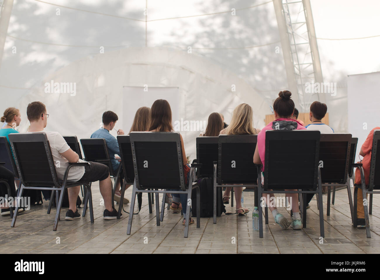 Women student during study, in lecture Audience Stock Photo - Alamy