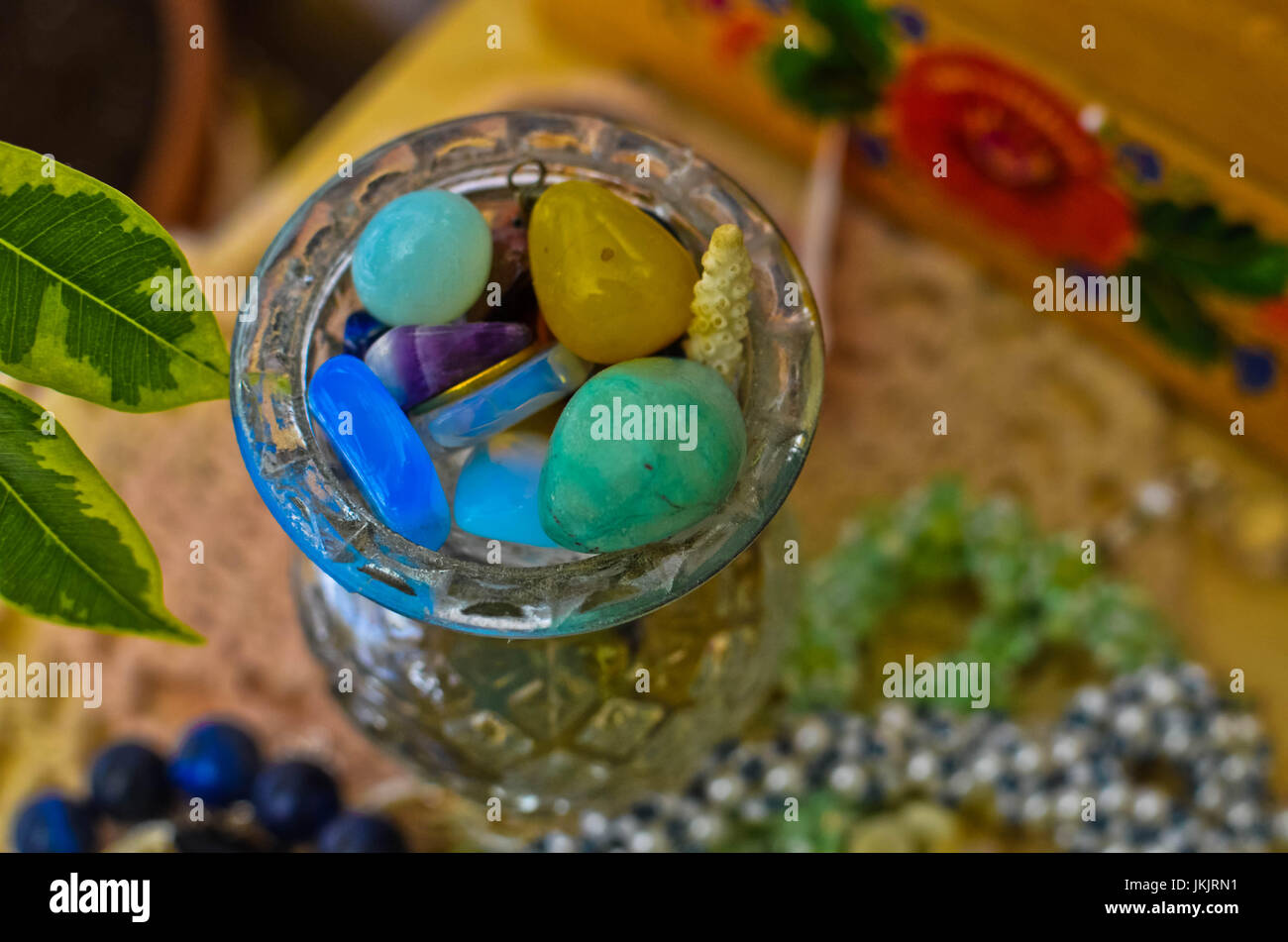 Turquoise glass stones hi-res stock photography and images - Alamy