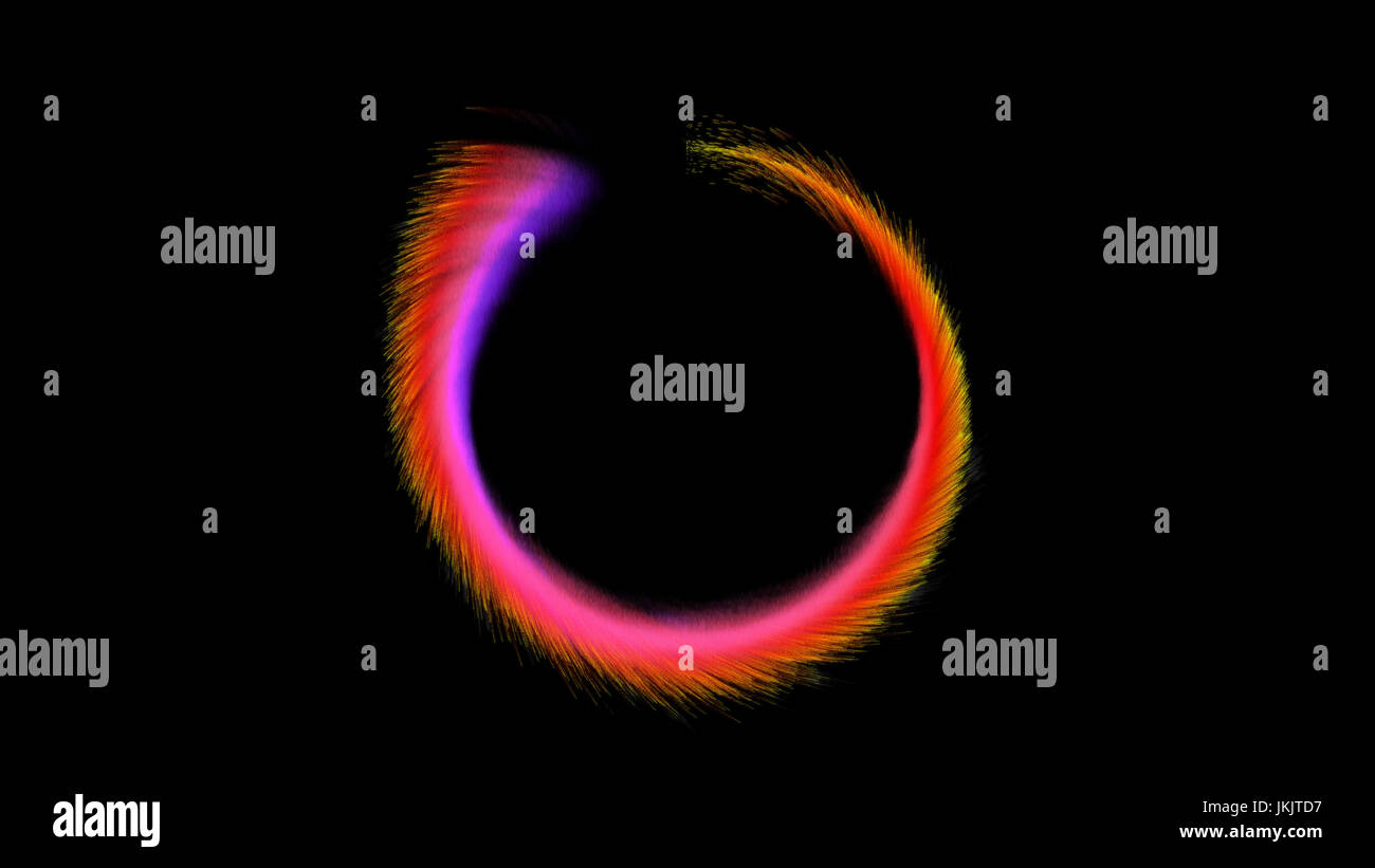 Abstract particle ring on black background Stock Photo - Alamy