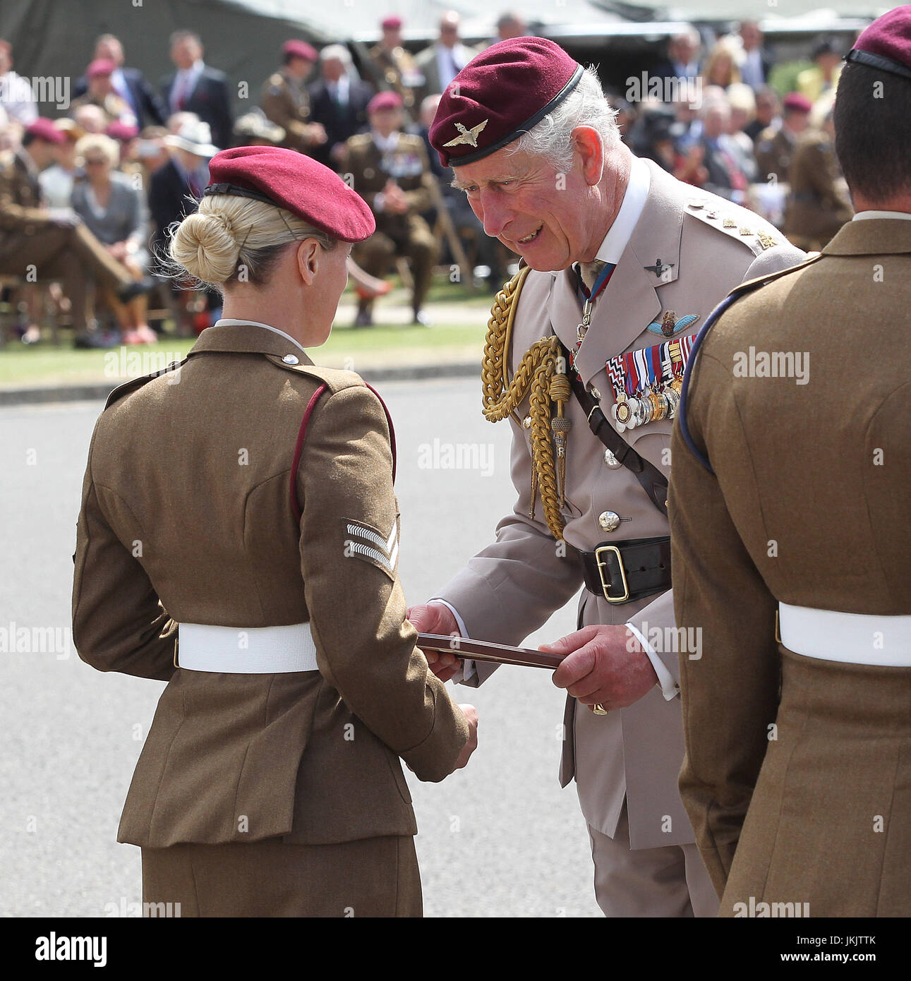 Prince Charles visits the Parachute Regiment at Merville Barracks in ...
