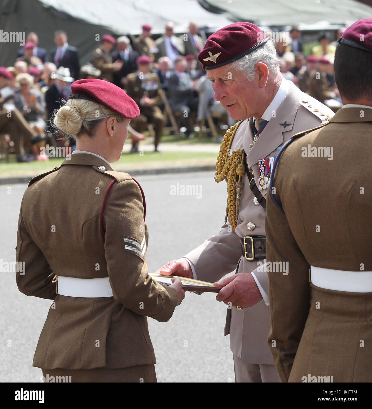 Prince Charles visits the Parachute Regiment at Merville Barracks in ...