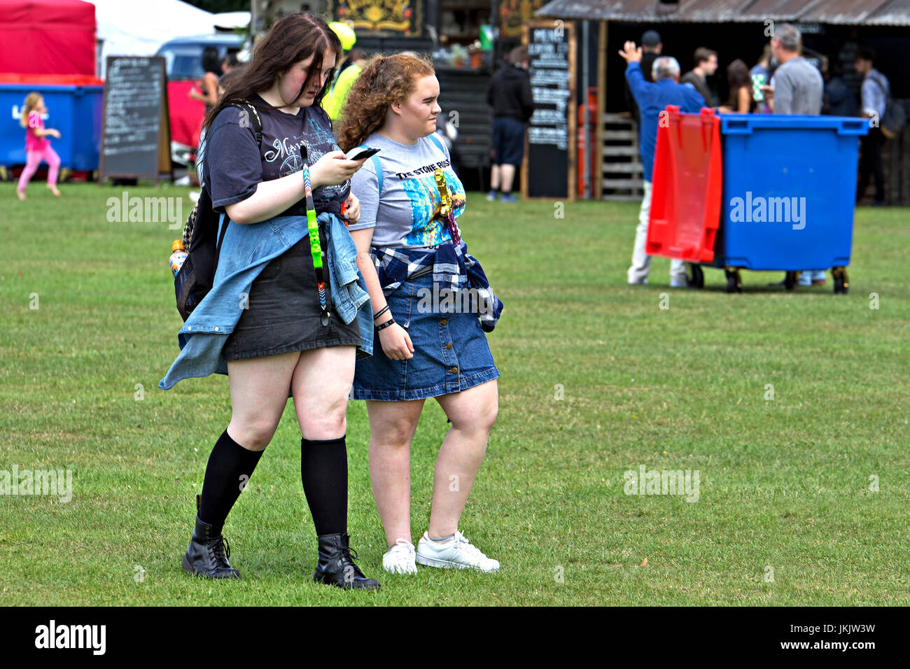 Two teenage girls arriving for the Liverpool International Music ...
