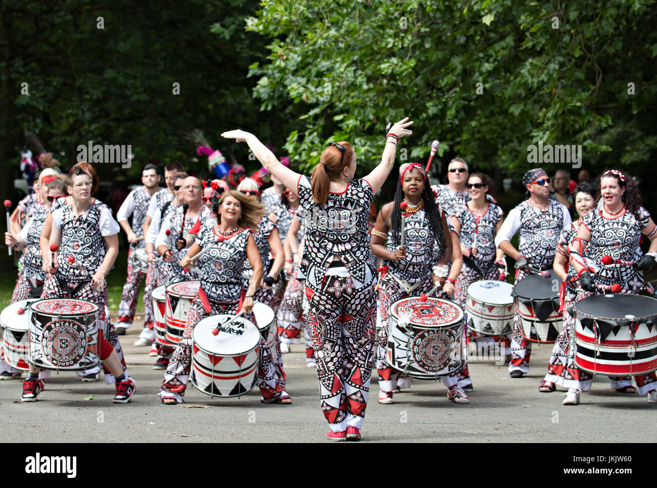 Batala Samba Drum band take part in the parade before the Liverpool ...