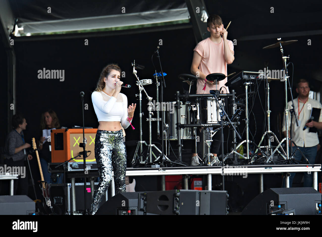 Katy Bryson lead singer with Halem perform on stage at the Liverpool ...