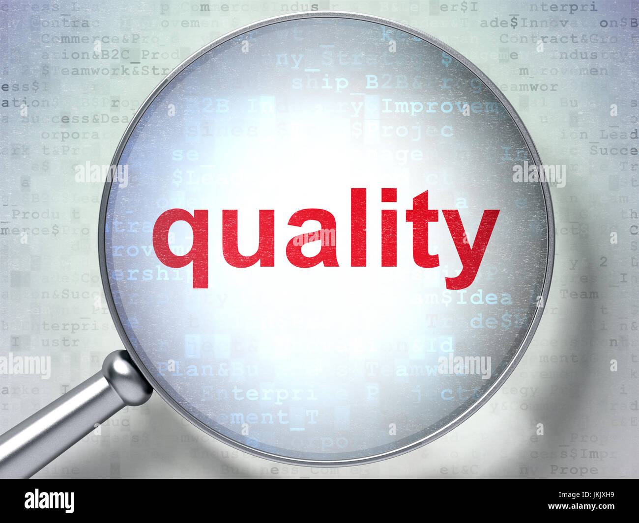 Advertising concept: Quality with optical glass Stock Photo - Alamy