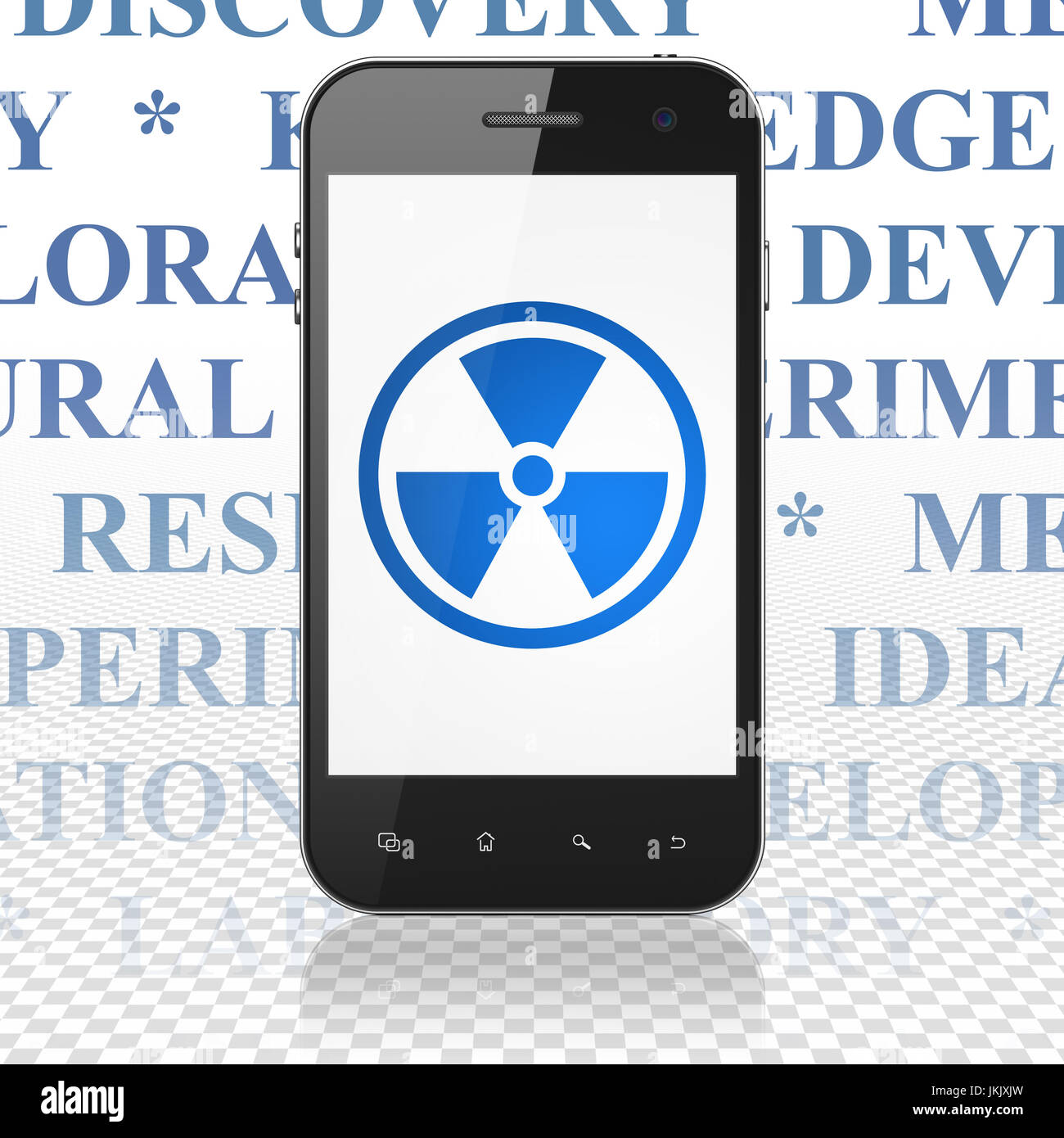 Science concept: Smartphone with Radiation on display Stock Photo - Alamy
