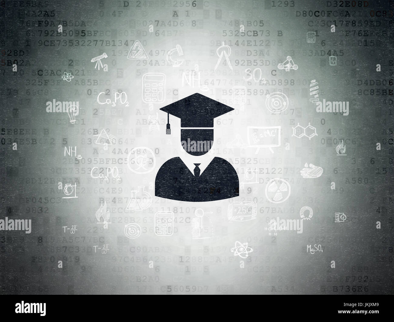 Science concept: Student on Digital Data Paper background Stock Photo - Alamy