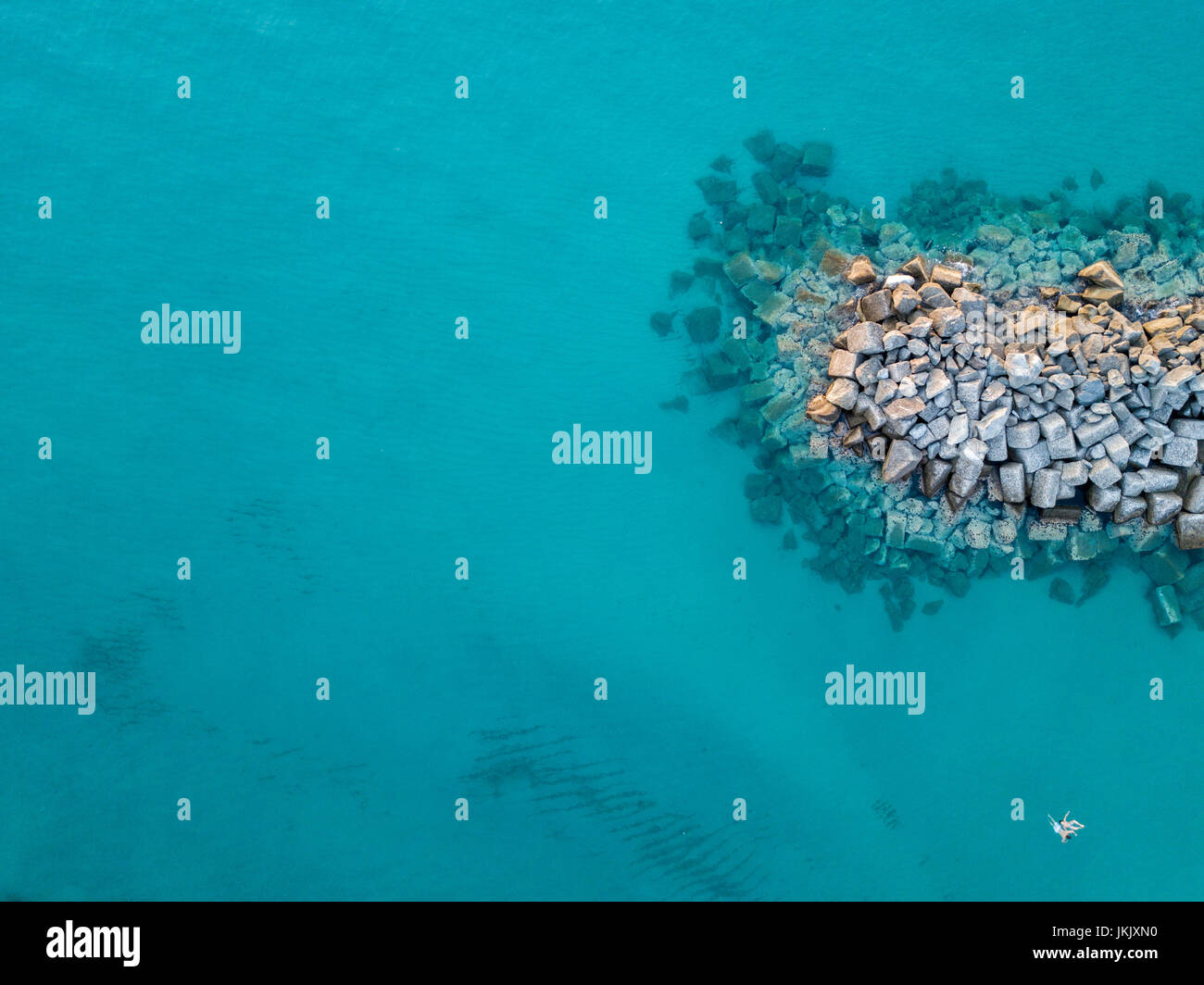 Aerial view of rocks on the sea. Overview of seabed seen from above ...