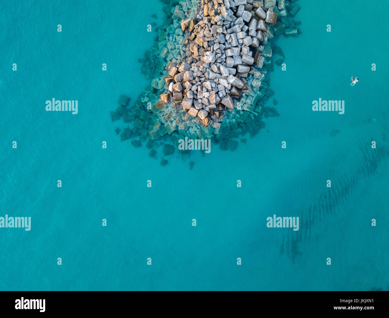 Aerial view of rocks on the sea. Overview of seabed seen from above ...