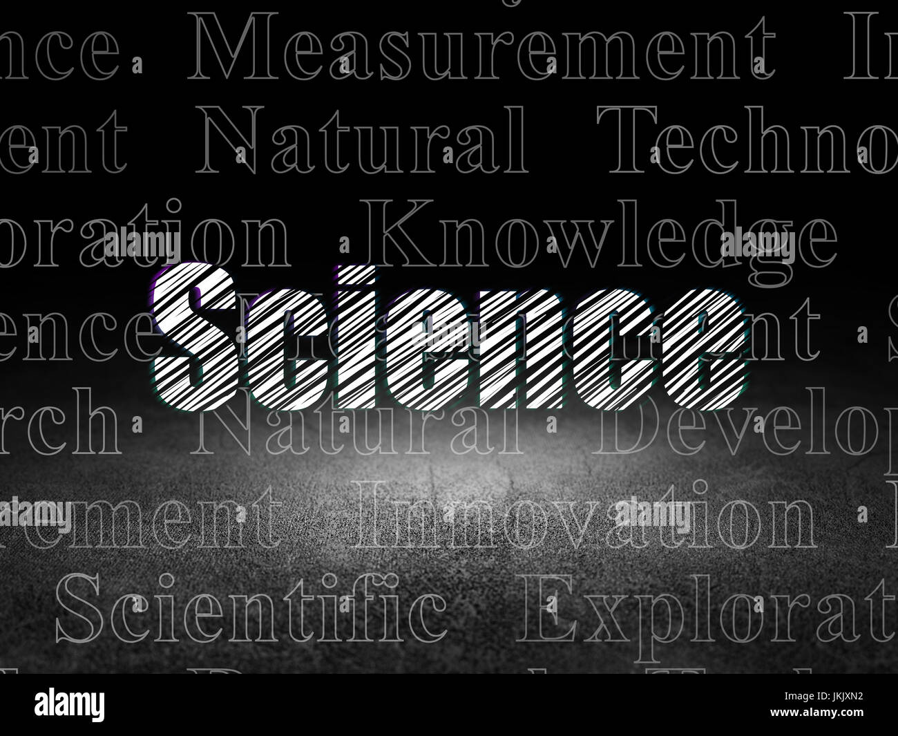Science concept: Science in grunge dark room Stock Photo - Alamy