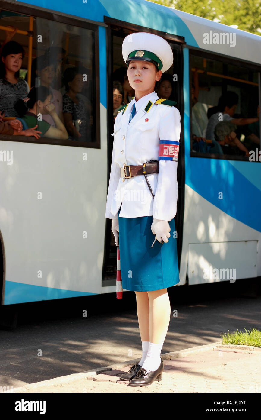 A traffic cop in Pyongyang City / THESE FASCINATING images have given a ...