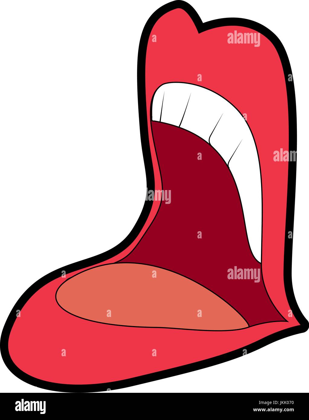 Lips pop art cartoon over white background icon Stock Vector Image ...