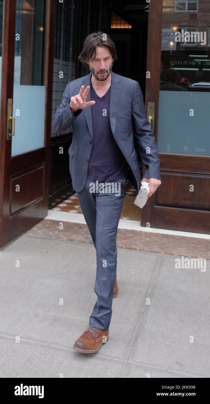 Keanu Reeves leaving his hotel in New York Featuring: Keanu Reeves ...