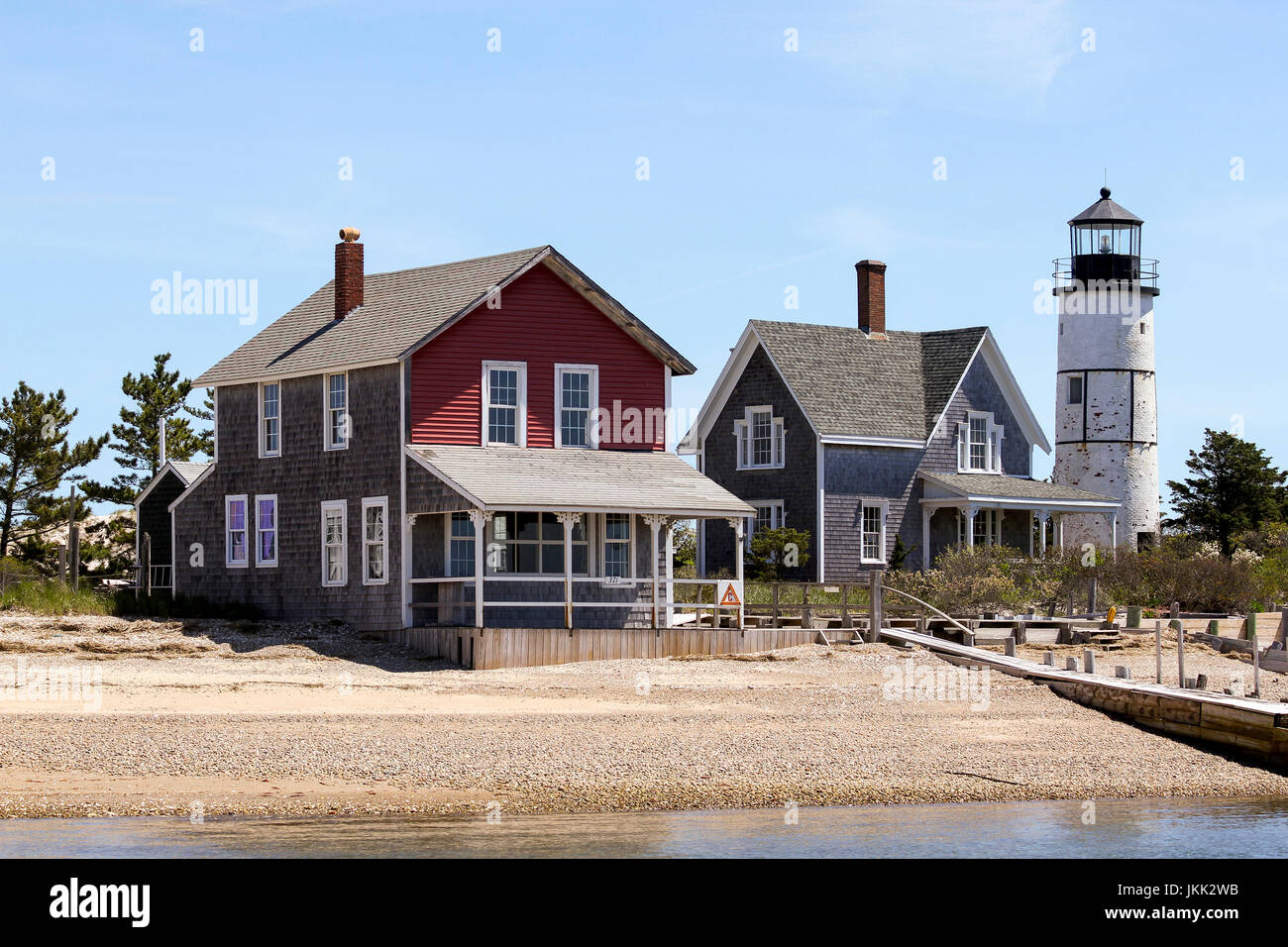 Sandy Neck Colony cottages and Sandy Neck Lighthouse, Cape Cod ...