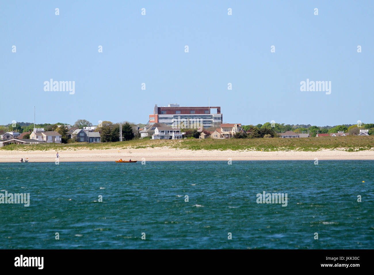 A view of the Mugar Building, Cape Cod Hospital, from Hyannis Harbor ...