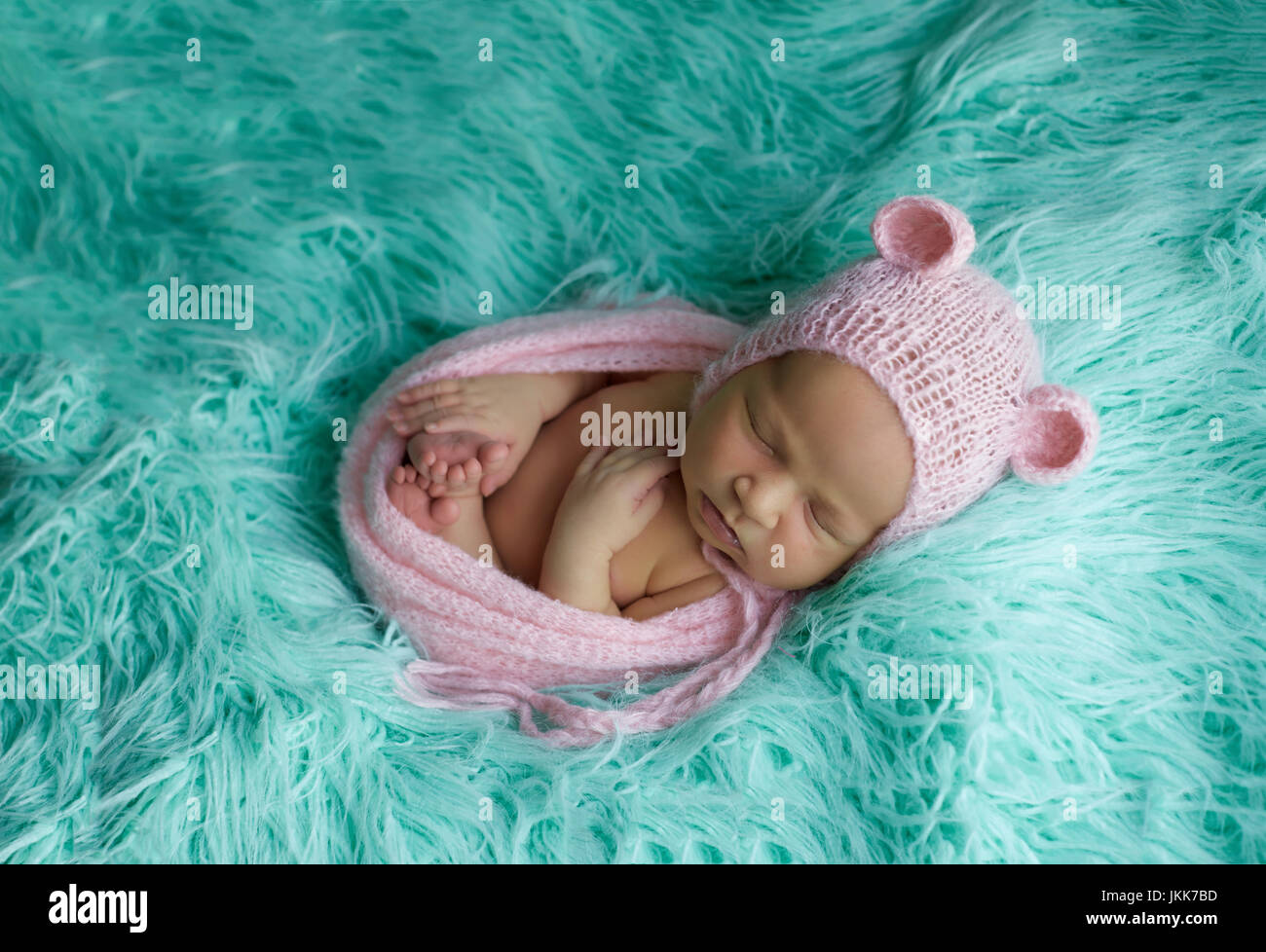 Portrait Of Newborn Baby Wrapped Cocoon Stock Photo - Alamy