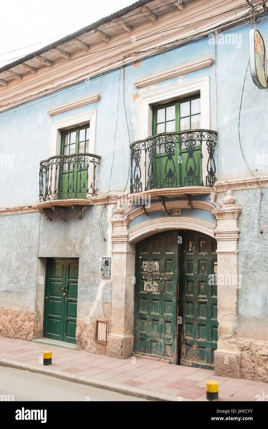 Colonial architecture in the streets of Potosi city, UNESCO world ...
