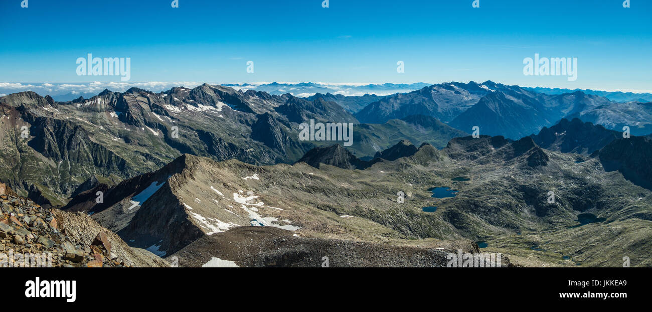 Pirineos mountain range view from Posets peak, Spain Stock Photo - Alamy