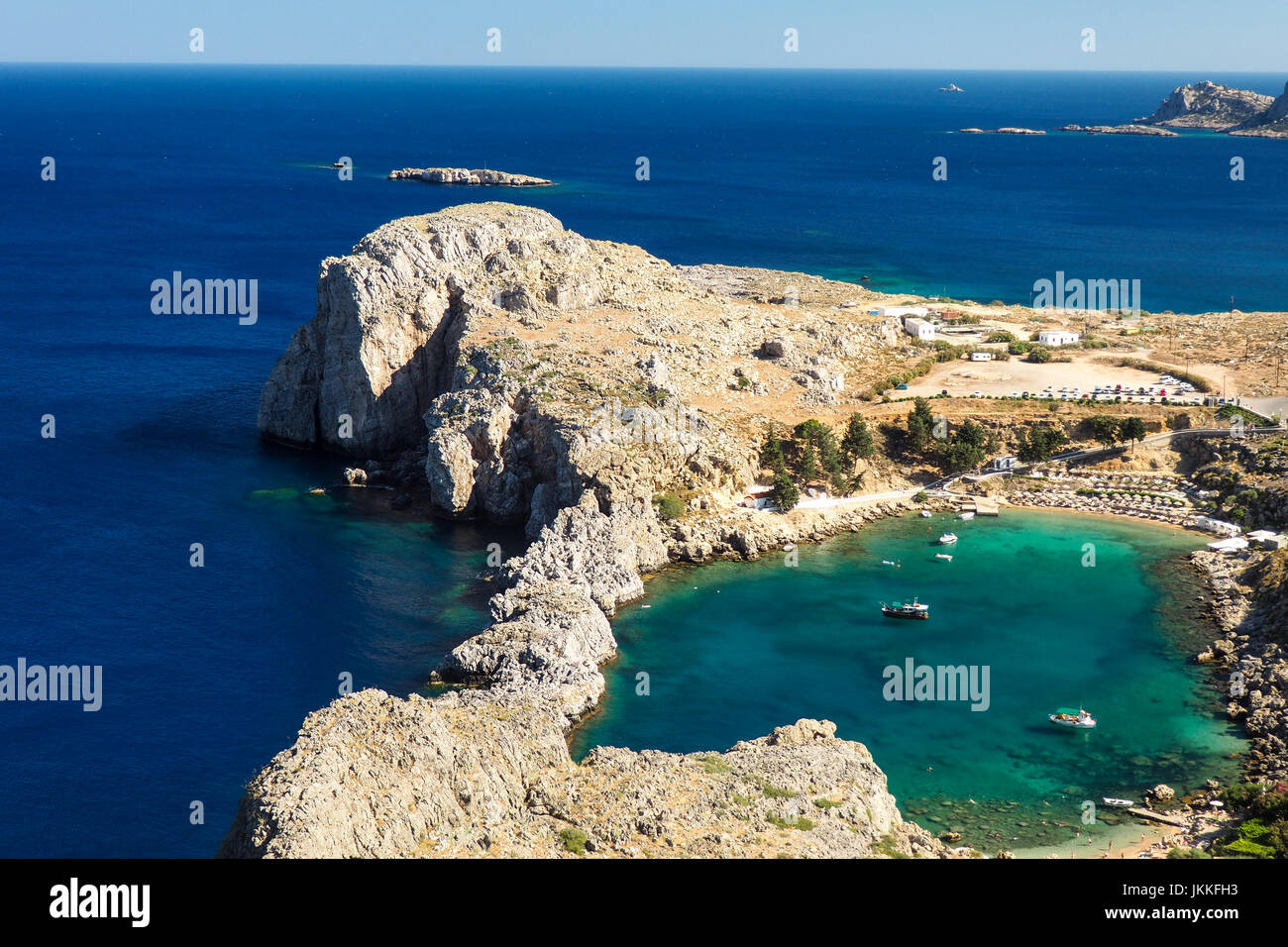 Heart bay in Lindos, Rhodes, Greece Stock Photo - Alamy
