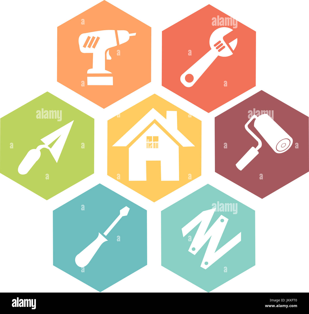 Colorful DIY icons for work in a house Stock Photo - Alamy