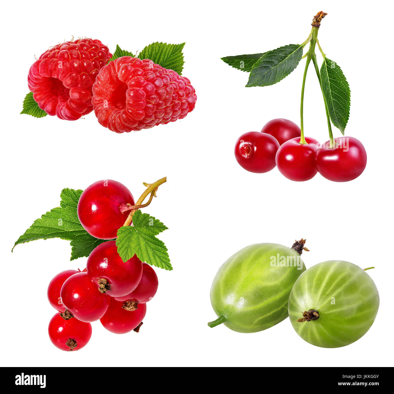 Collection of berries isolated on white background Stock Photo - Alamy