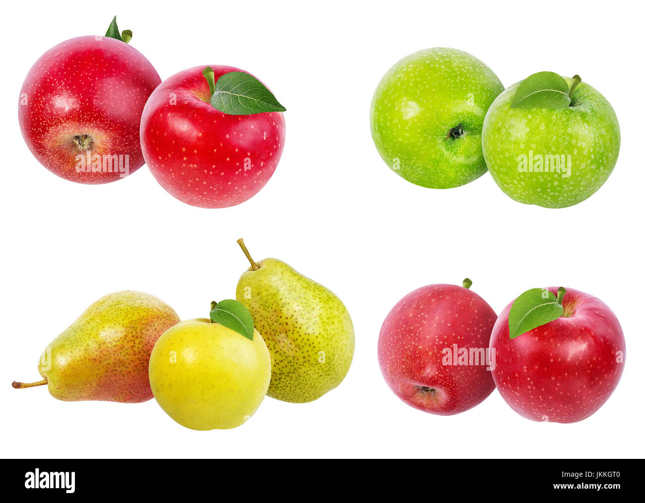 apples and pear isolated on white background Stock Photo - Alamy