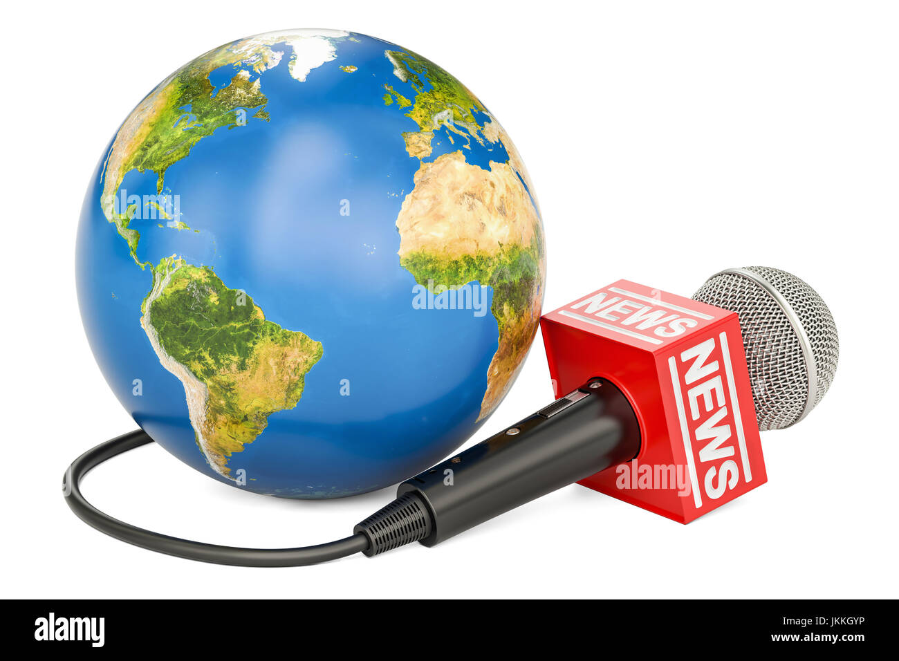Global news concept, 3D rendering isolated on white background Stock ...