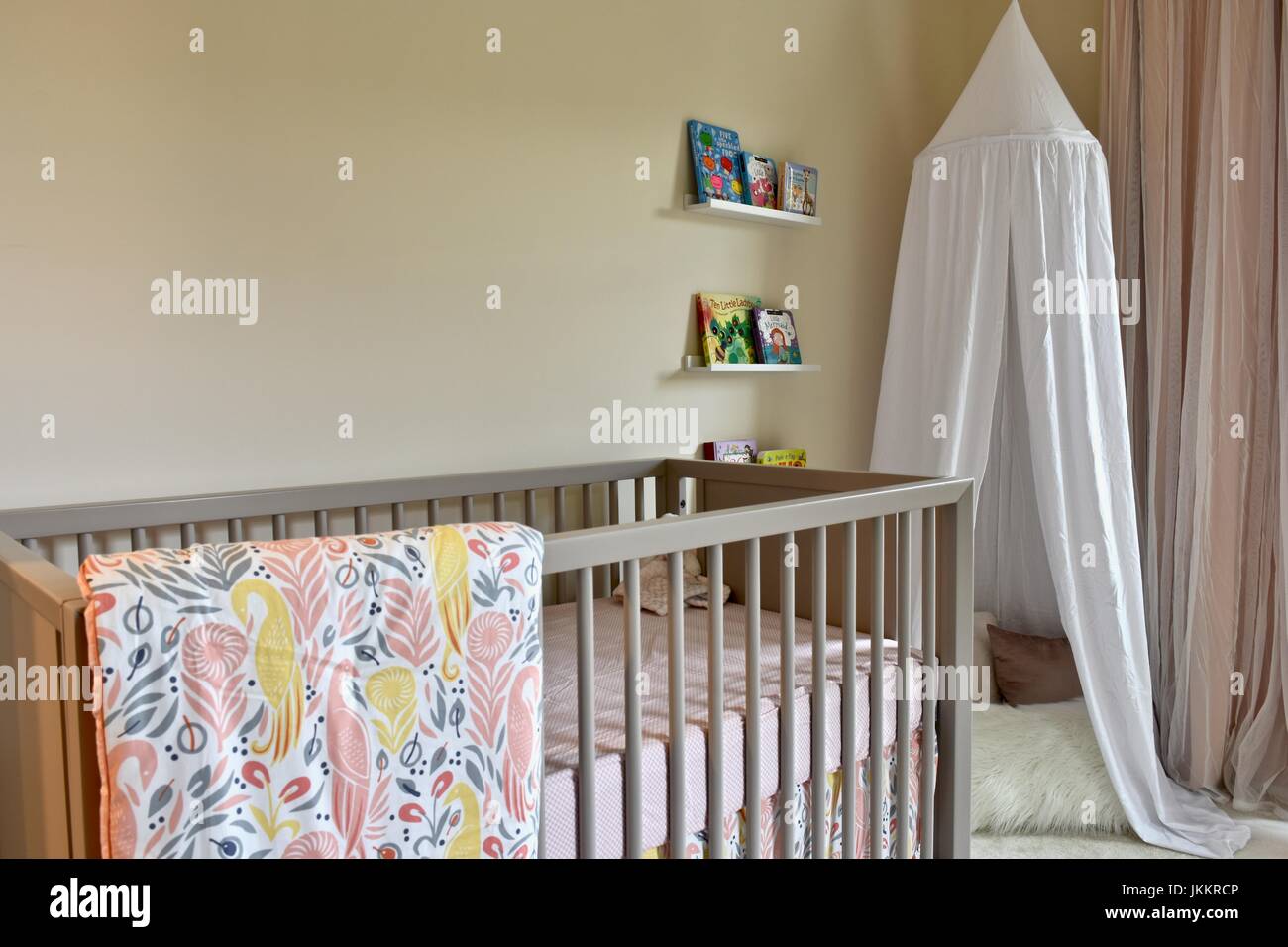 Baby girls room interior with boho design Stock Photo - Alamy