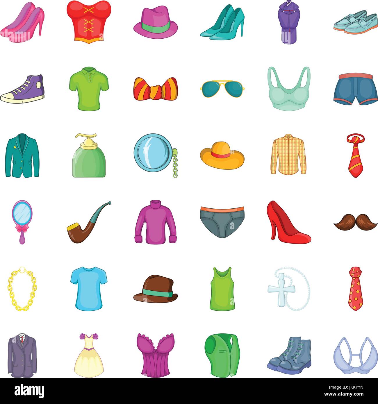Accessories icons set, cartoon style Stock Vector Image & Art - Alamy