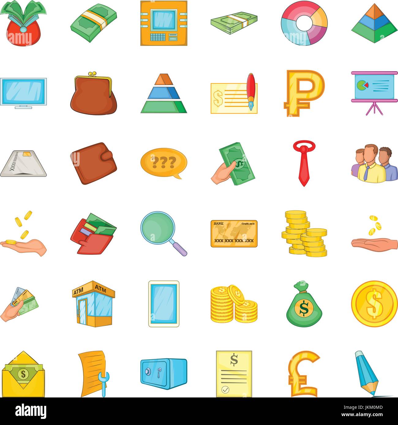 Finance icons set, cartoon style Stock Vector Image & Art - Alamy