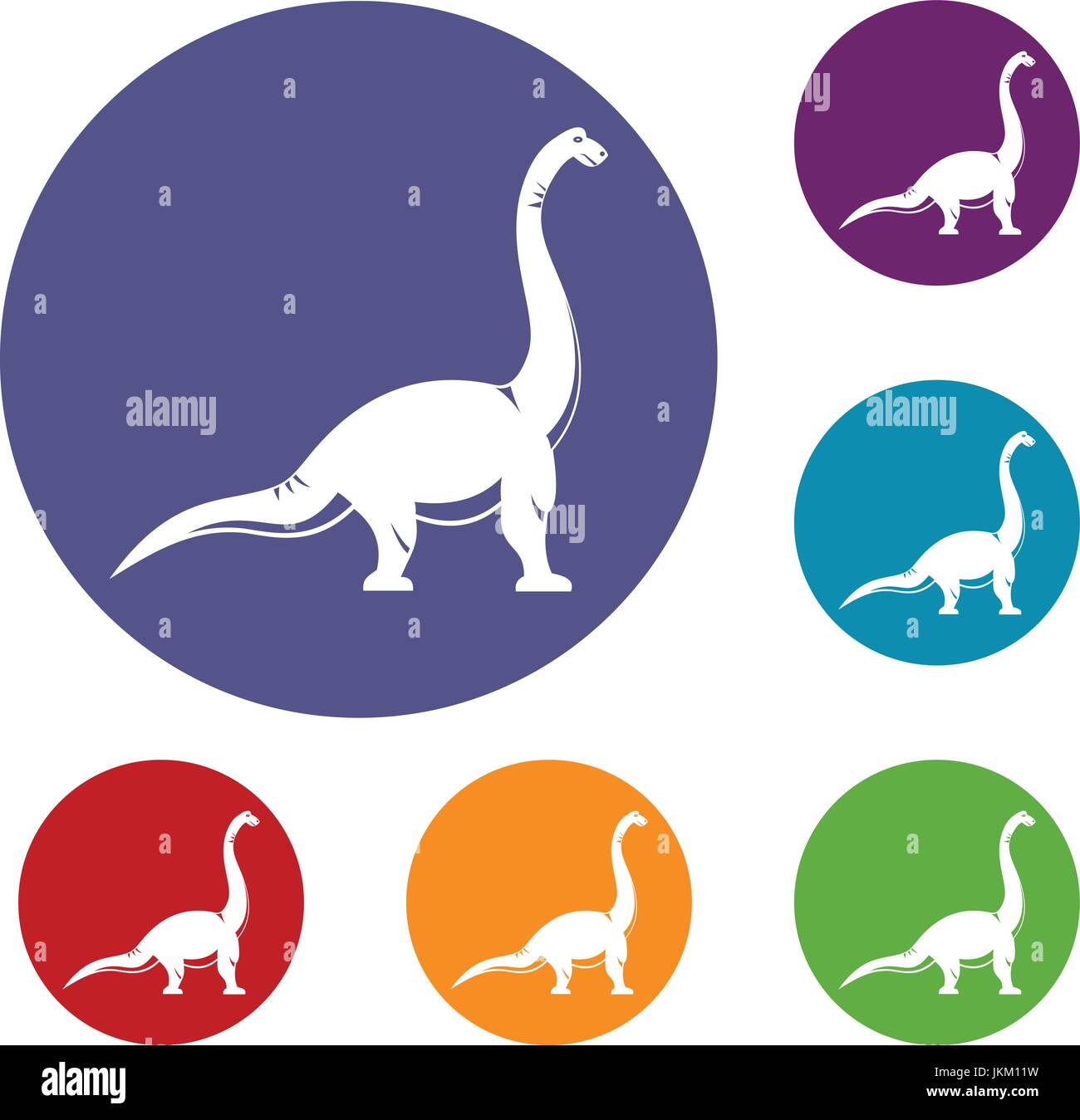 Brachiosaurus dinosaur icons set Stock Vector Image & Art - Alamy