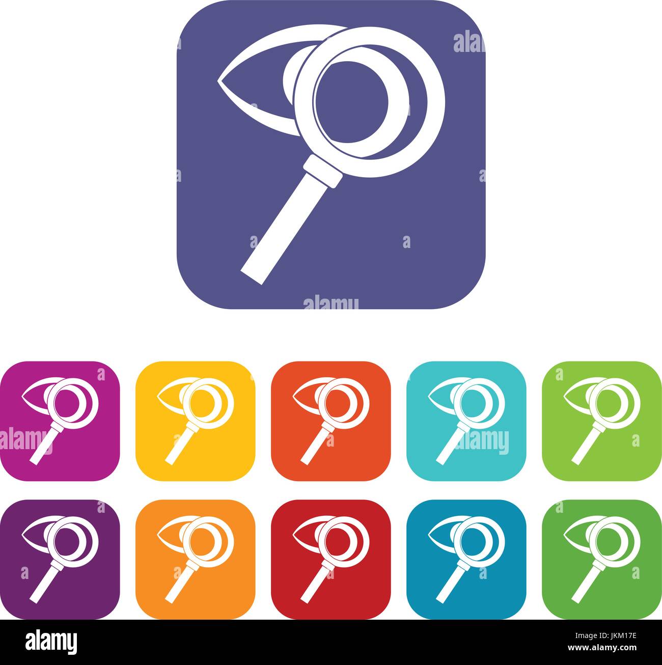 Magnifying glass with eye icons set Stock Vector Image & Art - Alamy